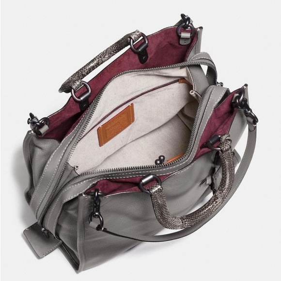 Coach | Bags | Coach 941 Rogue 36 In Grey Color Block Snake Details ...